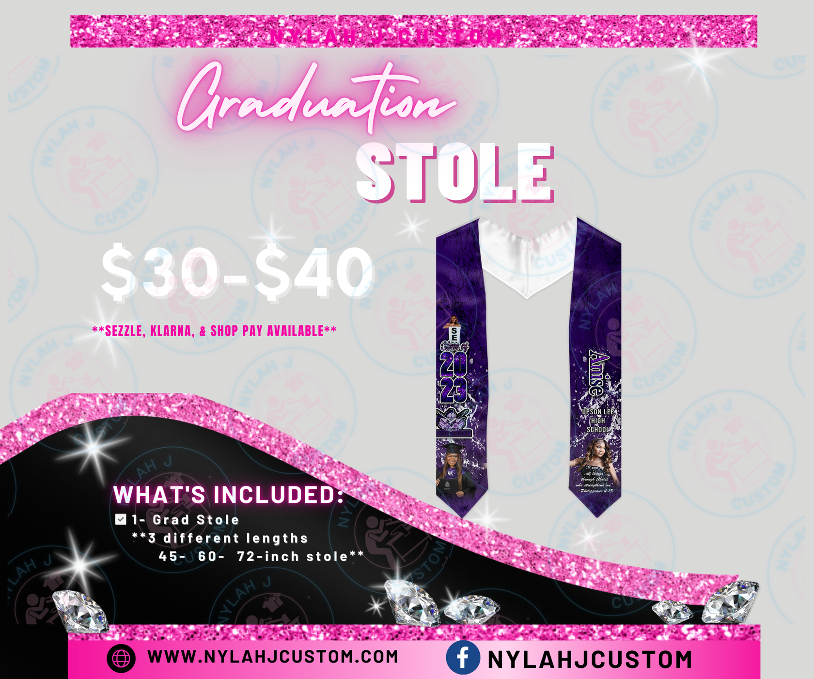 Custom Graduation Stole – Nylah J. Custom